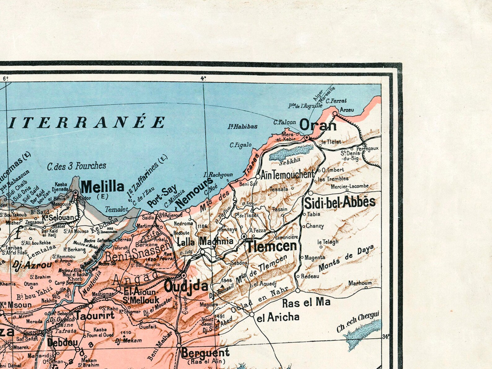 Vintage Map of Morocco Old Morocco Map Moroccan Art Print | Etsy