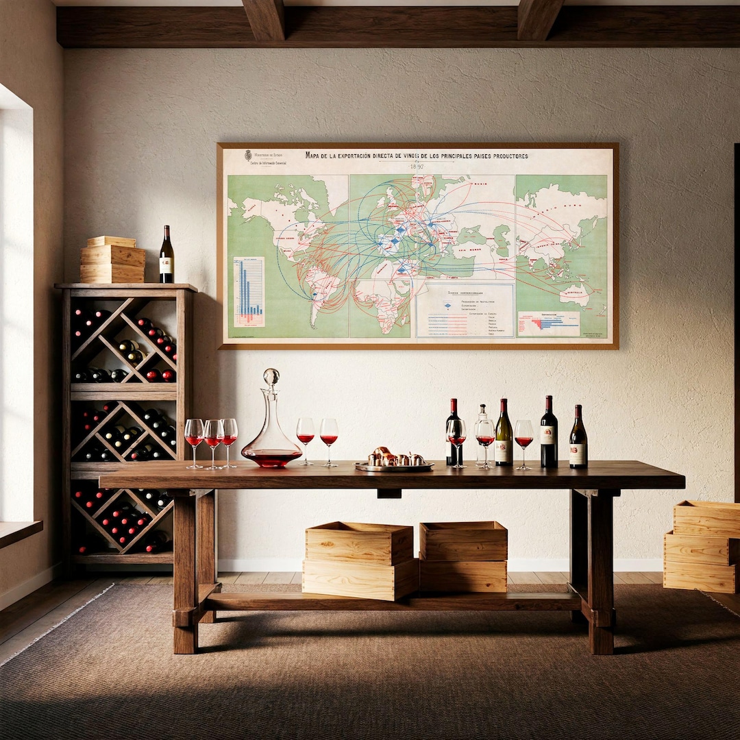 Vintage World Wine Map Print, Wine Growing Countries Atlas Page - Etsy