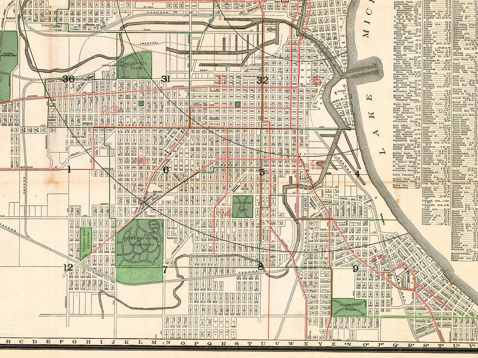 Vintage Map of Milwaukee Old Milwaukee Wall Art Milwaukee - Etsy
