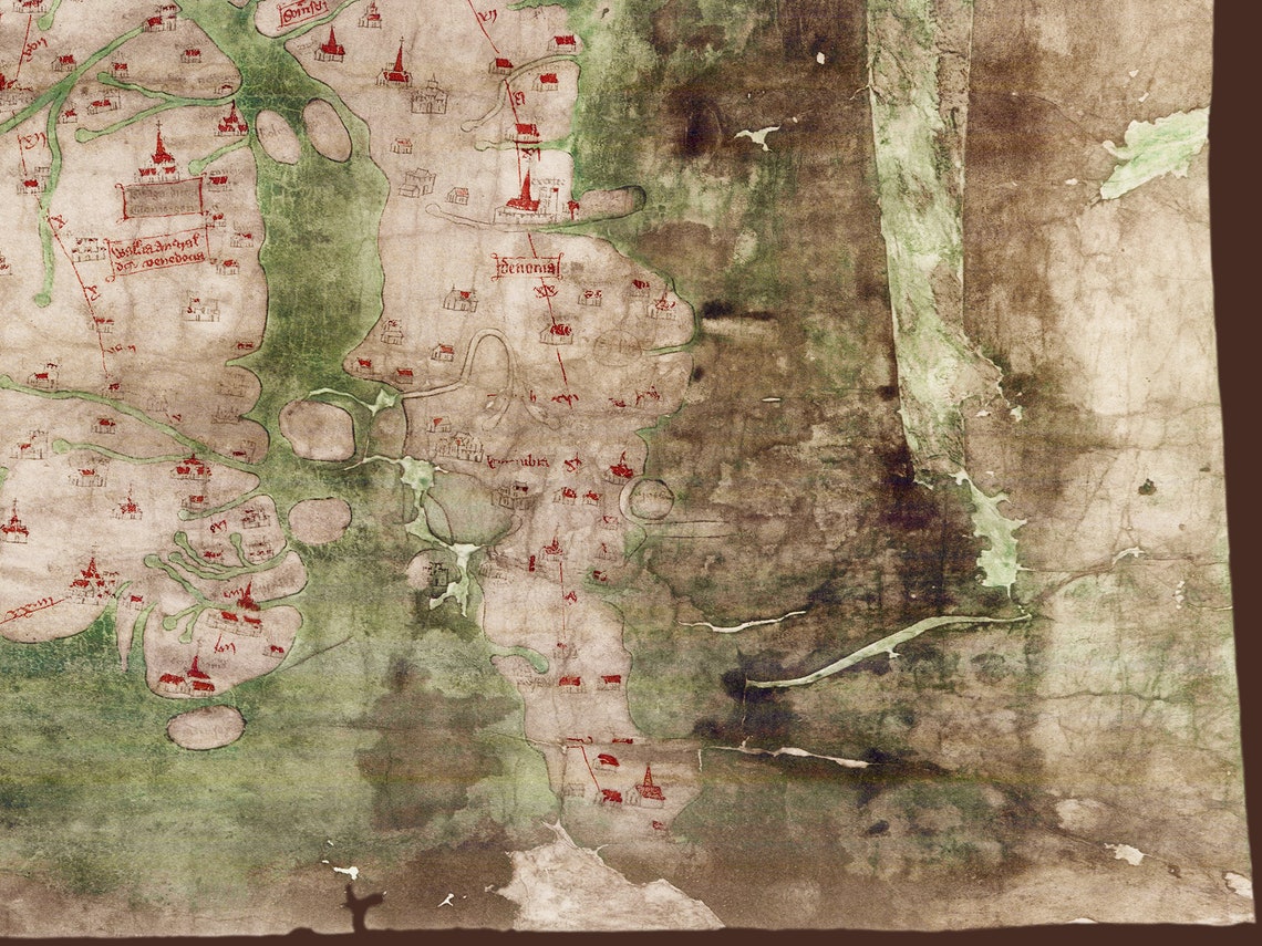 The Gough Map of the British Isles Bodleian Map Famous Great | Etsy