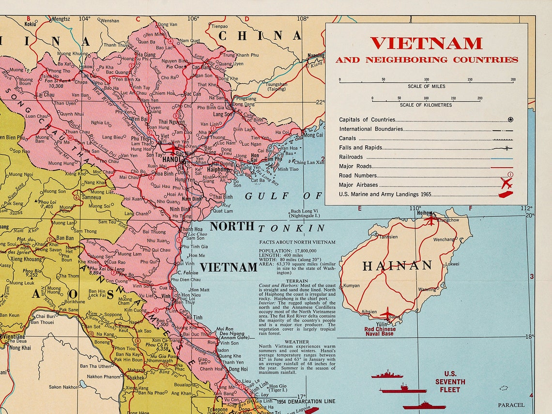 Vintage Map of Vietnam Old Vietnam Map Vietnam Wall Art - Etsy