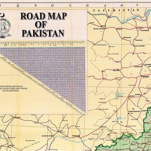 Vintage Pakistan Map Print: Old Pakistani Wall Art - Etsy