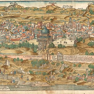 Jerusalem and the Holy Land, the Earliest-printed Detailed View of ...