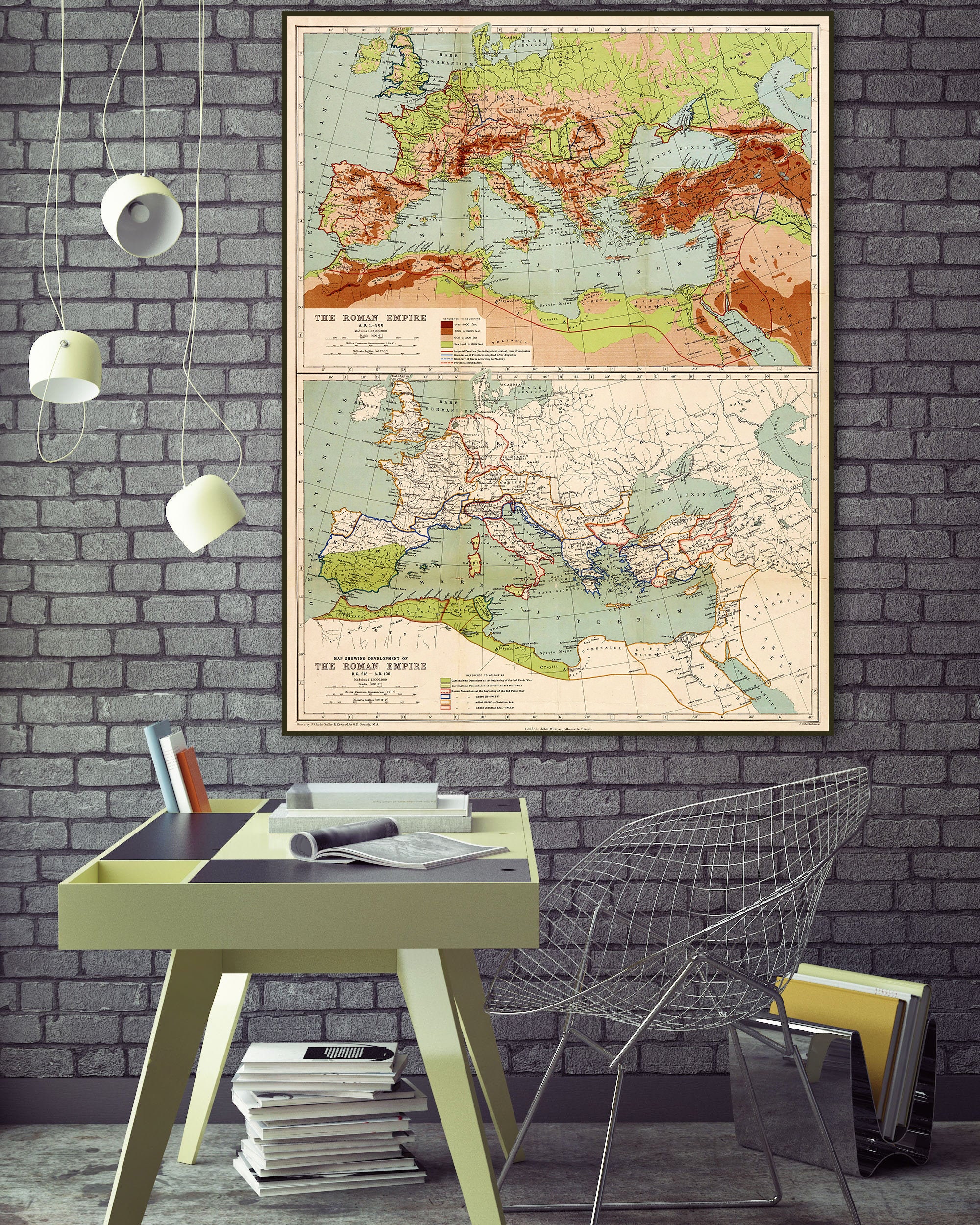 The Roman Empire Wall Art Vintage Map of the Roman Empire | Etsy