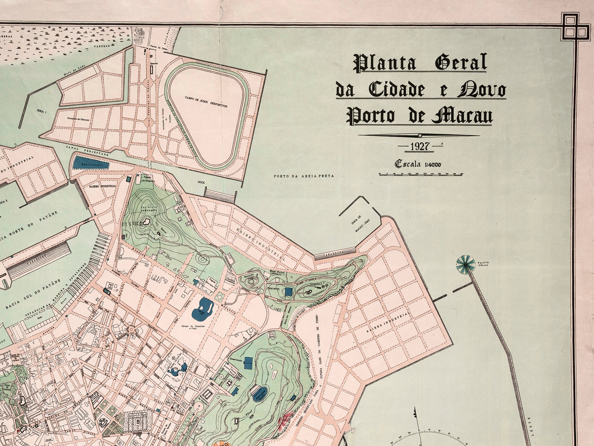 Vintage map of Macau old Macau map Portuguese Macau Macau | Etsy