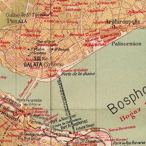 Old Istanbul Map Print, Historical Istanbul Print, Istanbul Wall Art ...