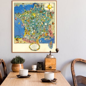 Gastronomic and Touristic Map of France, Highlighting the Charm's ...