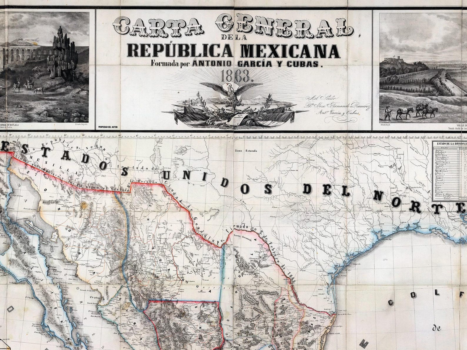 Antique Mexico Map Print: 1863 Carta General, Mexican Decor - Etsy