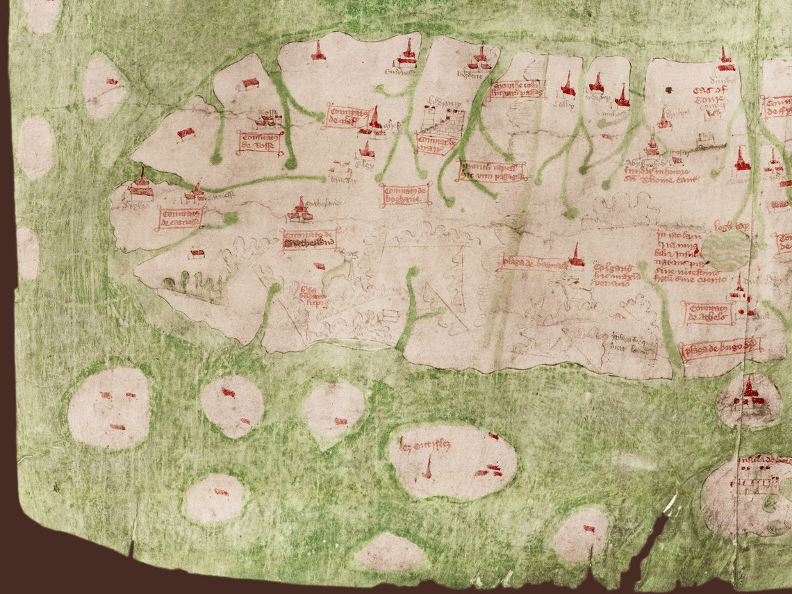 The Gough Map of the British Isles Bodleian Map Famous Great | Etsy