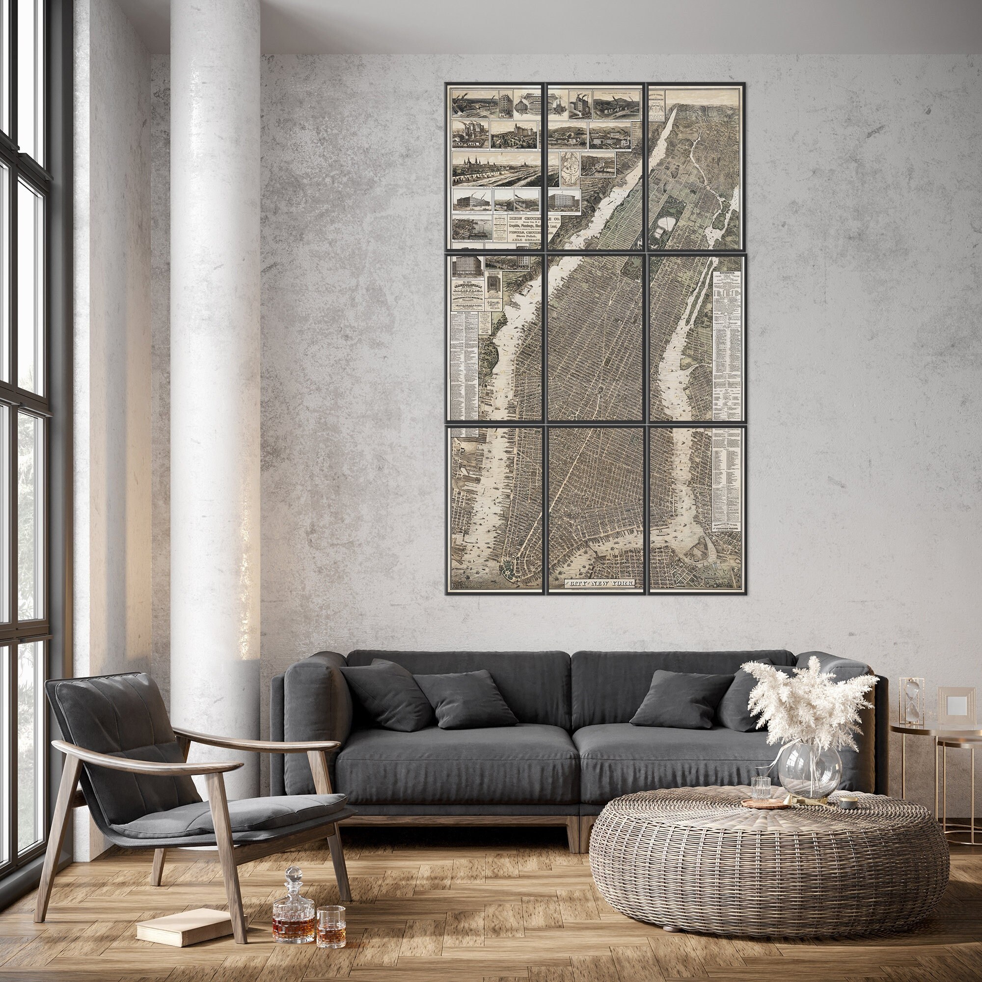 Monumental Map of New York City the Greatest American - Etsy