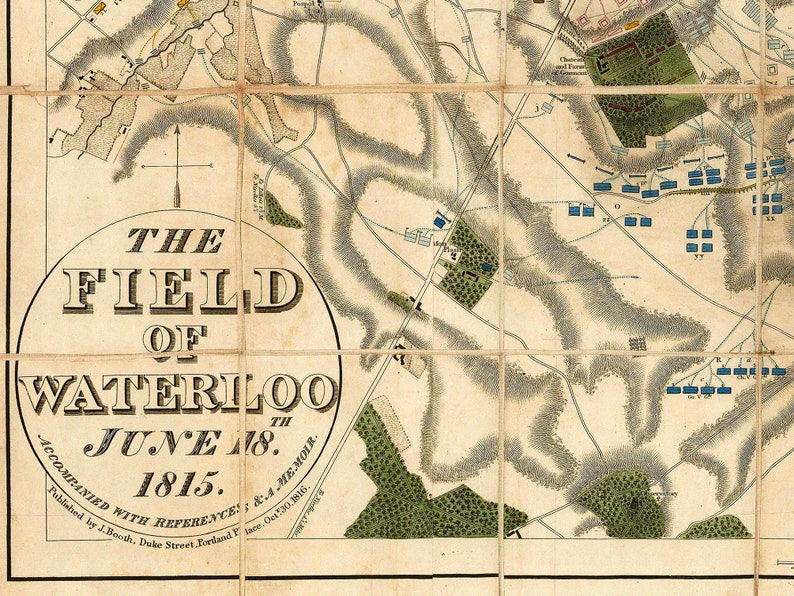 Napoleon Bonaparte Battle Map Waterloo Battle Field Map - Etsy