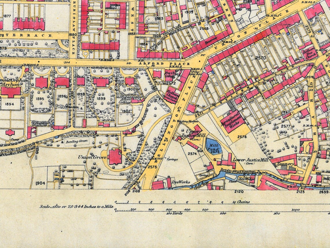 Vintage Map of Aberdeen Old Aberdeen Map Aberdeen Print | Etsy
