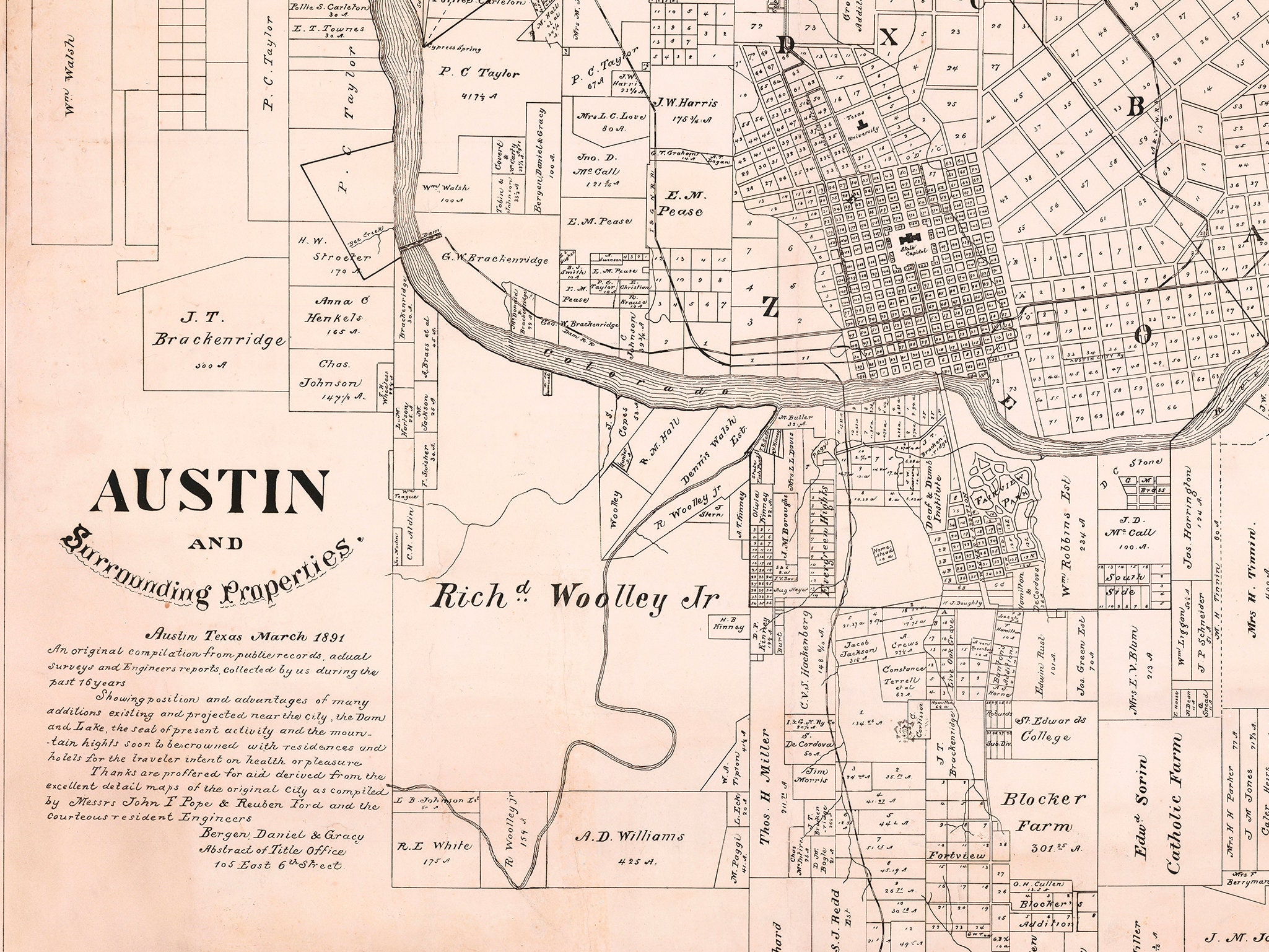 Vintage Map of Austin TX Old Austin Map Austin Texas Wall - Etsy