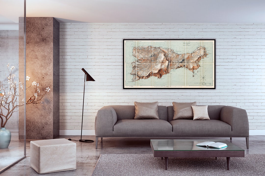Large Vintage Map of Capri, Old Capri Map, Capri Wall Map, Capri Poster ...