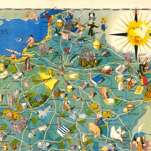 Gastronomic and Touristic Map of France, Highlighting the Charm's ...