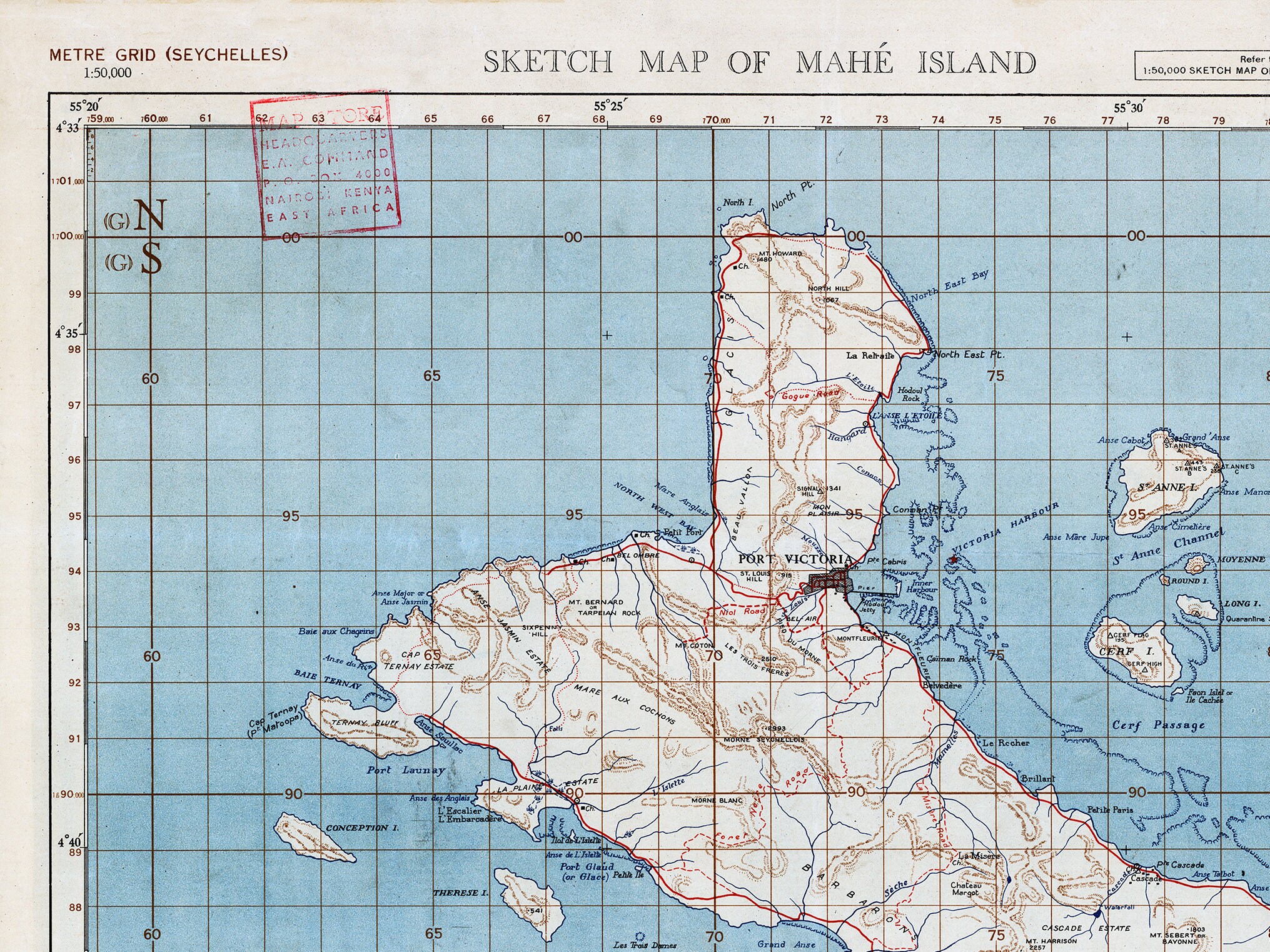 Old Map of Mahé Island in the Seychelles Mahe Island | Etsy Australia