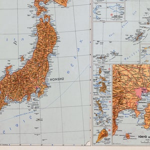 WWII Pacific War map Japan and other strategic Pacific area. | Etsy