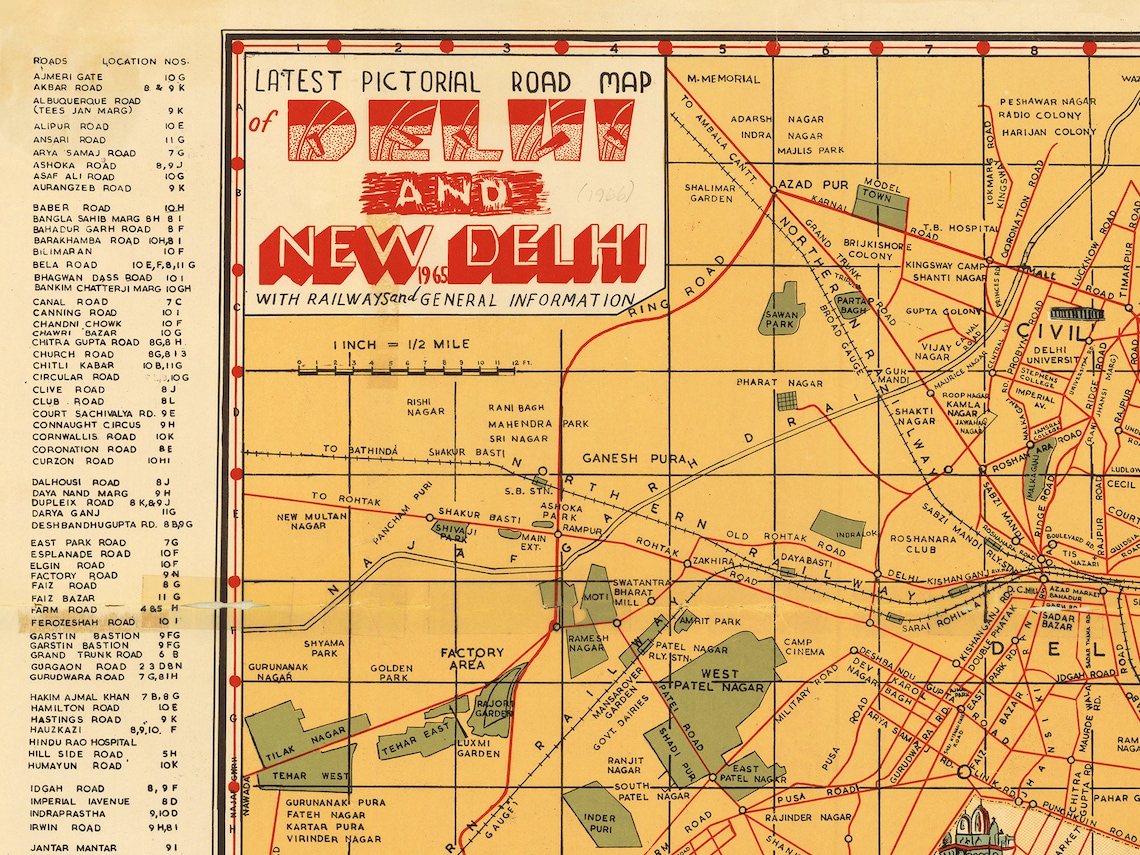 Vintage Map of New Delhi Old New Delhi Map New Delhi Wall - Etsy UK