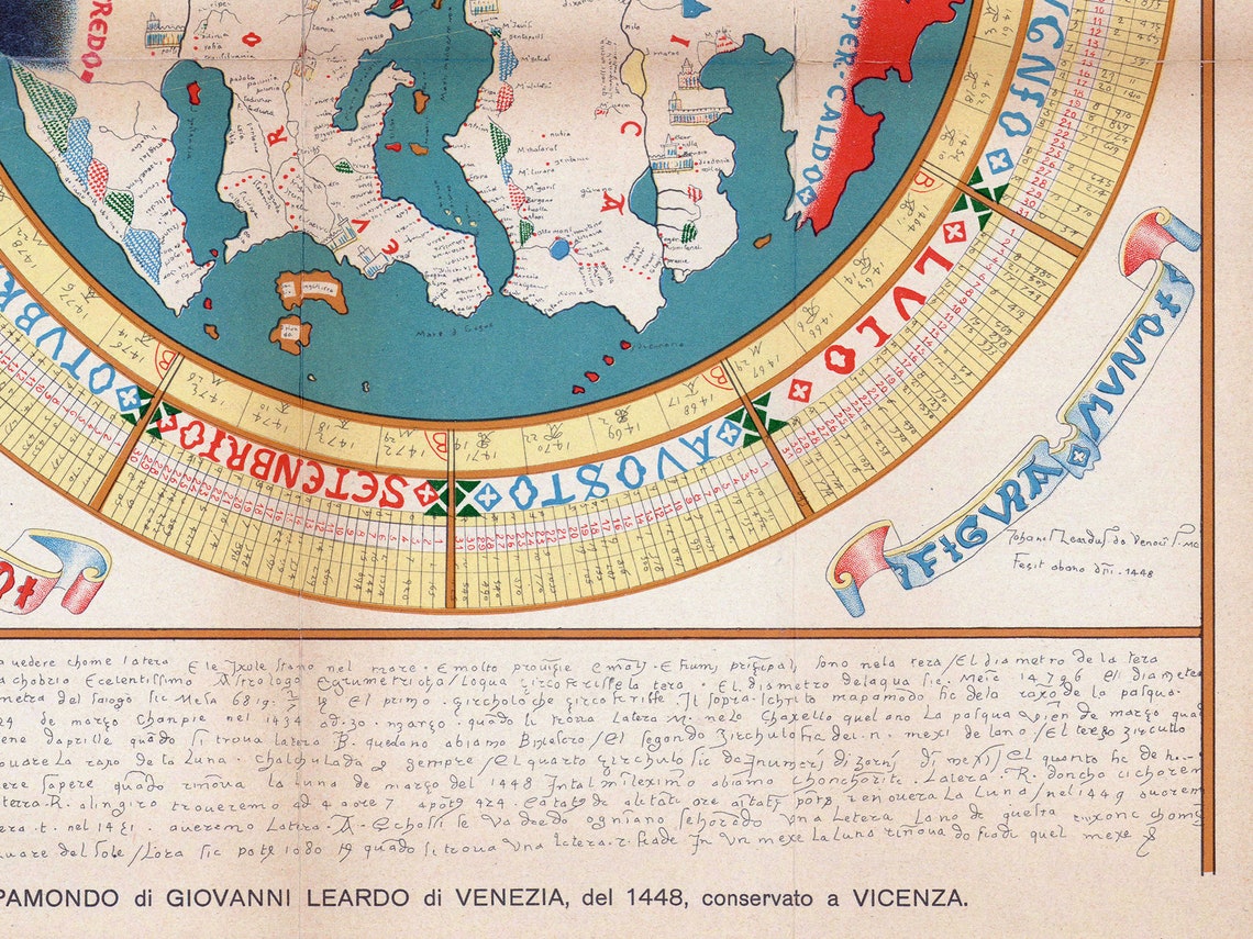 Giovanni Leardo Mappa Mundi Medieval World Map Europeans in - Etsy