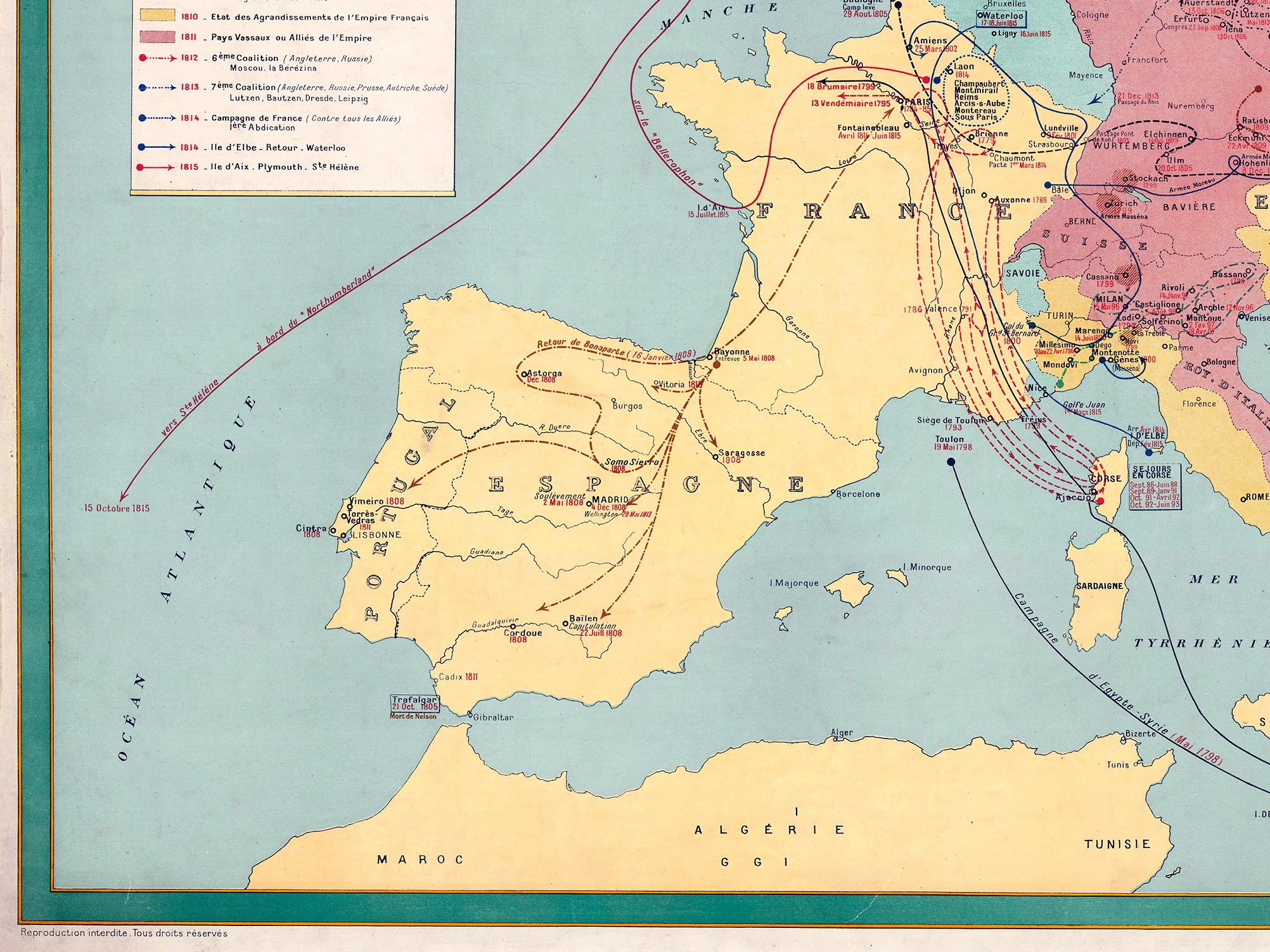Napoleon Bonaparte Rijk Kaart