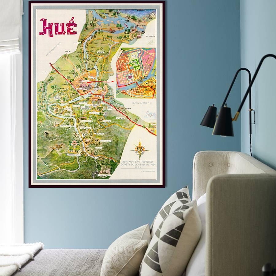 Vintage Map of Hue Vietnam Hue Map Hue Vietnam Old Hue Map - Etsy Singapore