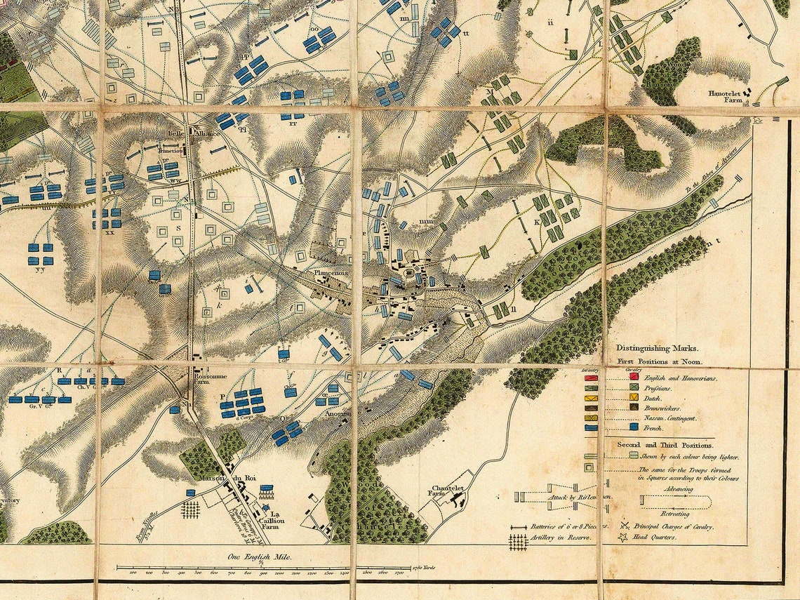 Napoleon Bonaparte Battle Map Waterloo Battle Field Map | Etsy
