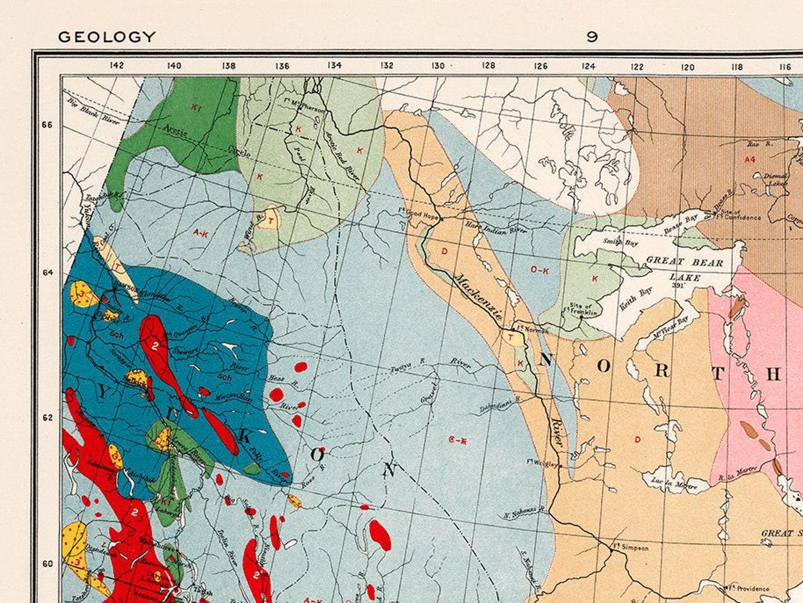 Vintage Geological Map of Canada, 1915 - Fine Art Print - Etsy