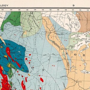 Vintage Geological Map of Canada, 1915 - Fine Art Print - Etsy