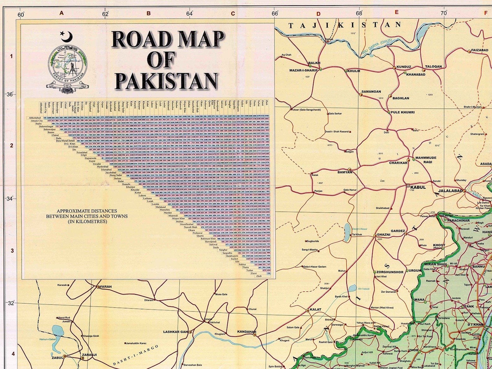 Vintage Map of Pakistan Old Pakistan Road Map Pakistani Art | Etsy