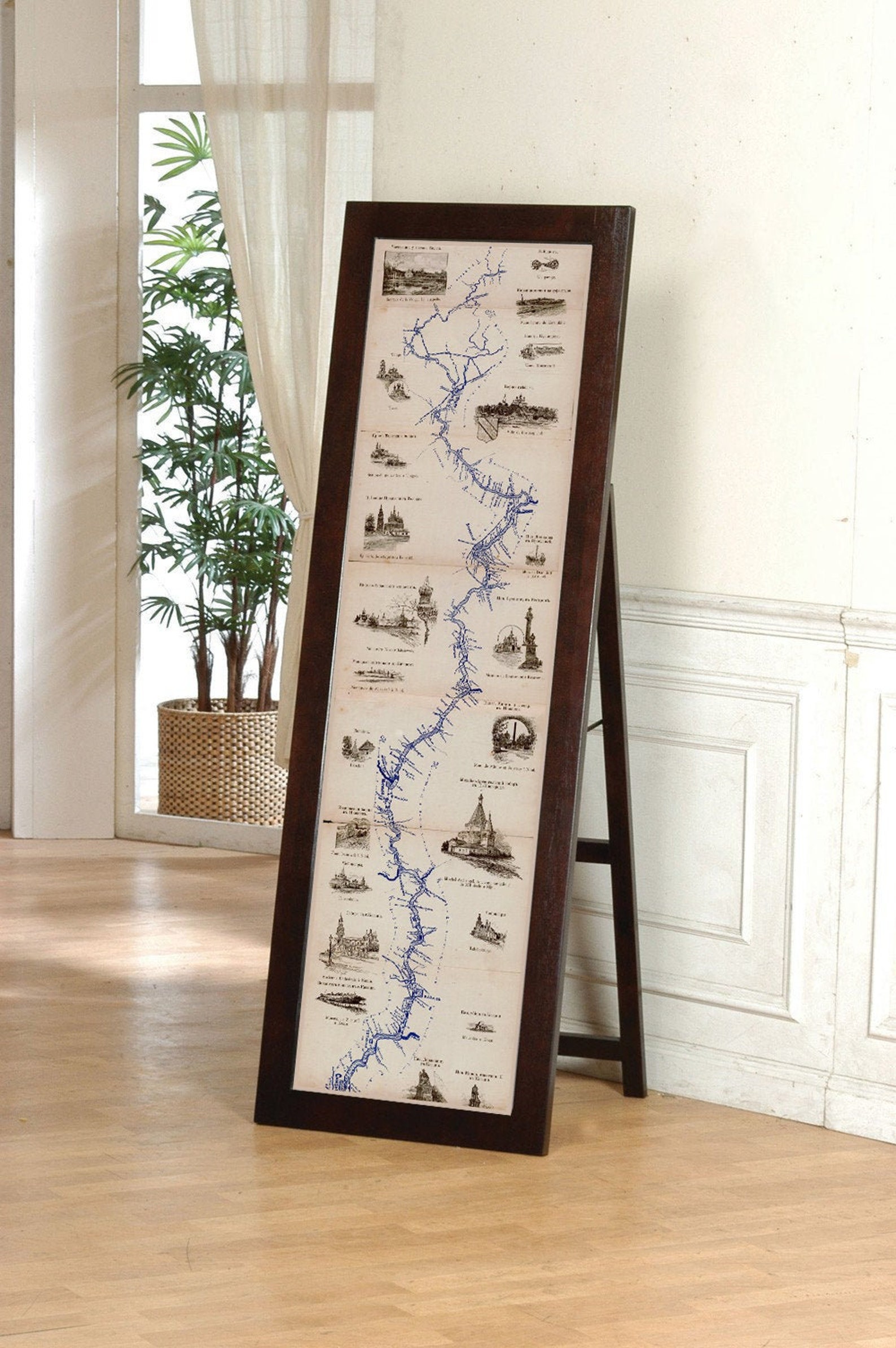 Vintage Volga River Illustrated Map Vintage Russia Poster | Etsy