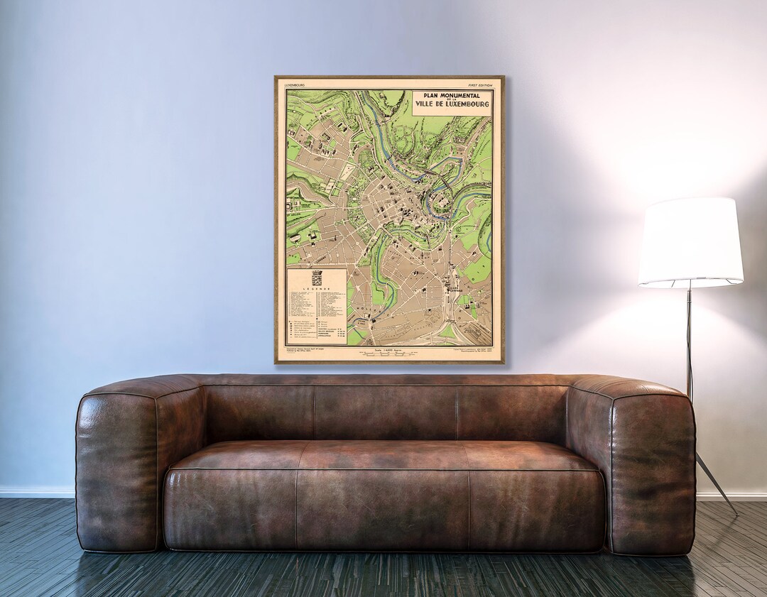 Vintage Map of Luxembourg City Plan Monumental De La Ville - Etsy