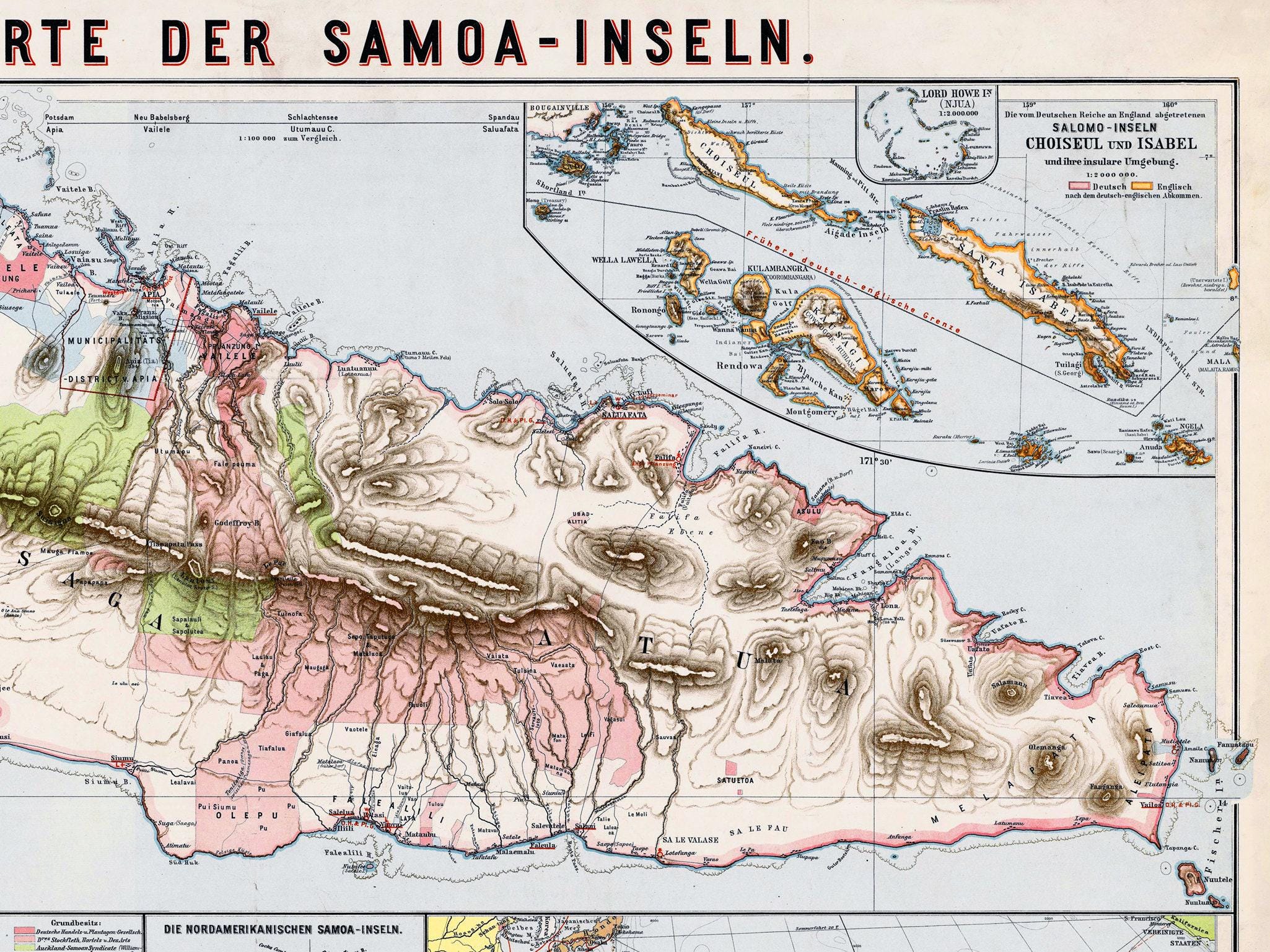 Vintage Samoa Map Print: 1900s German Territory Wall Art - Etsy