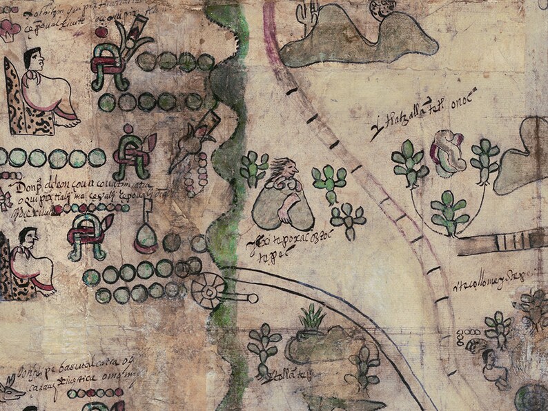 Aztec Art Print the Codex Quetzalecatzin Aztec Decor | Etsy