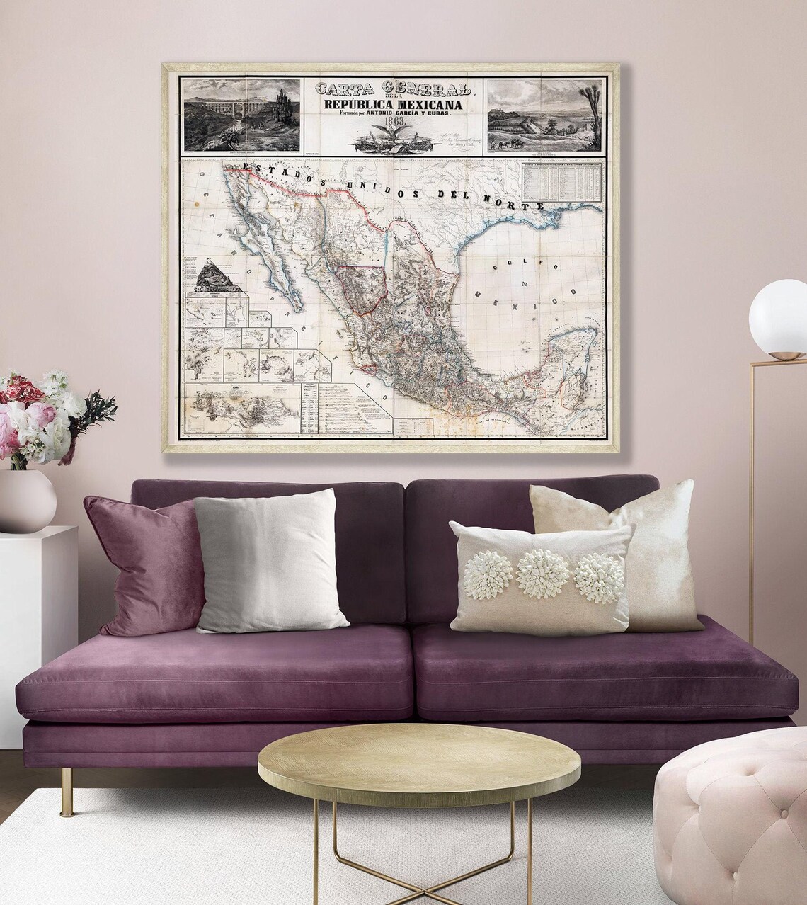 Antique Mexico Map Print: 1863 Carta General, Mexican Decor - Etsy
