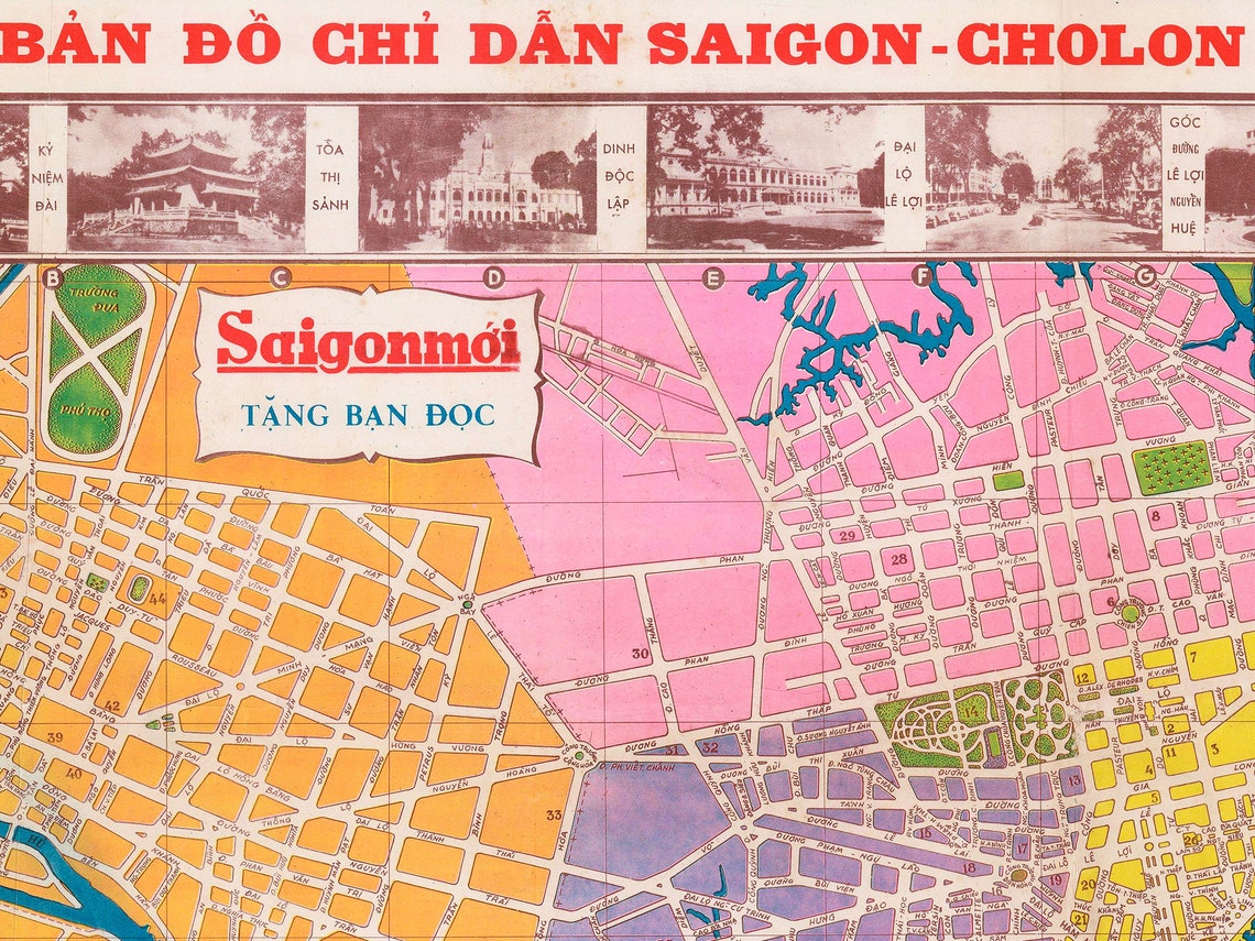 Vintage Map of Saigon Ho Chi Minh Map Old Saigon Map Ho Chi - Etsy