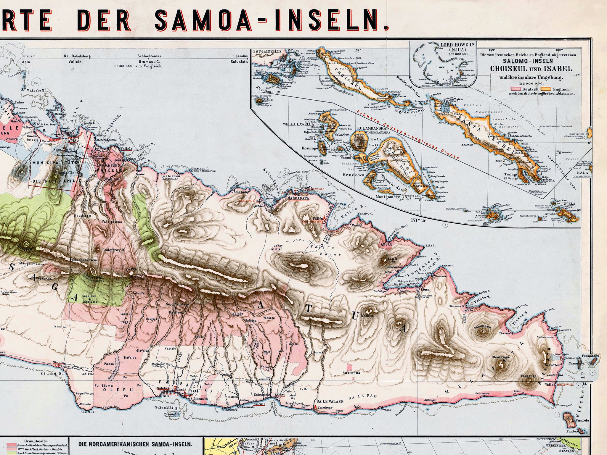 Vintage Map of Samoa Old Samoa Wall Art Historical Samoa - Etsy Australia