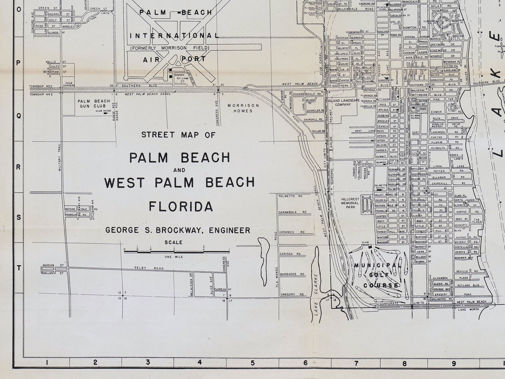 Vintage Street Map of Palm Beach and West Palm Beach Florida - Etsy