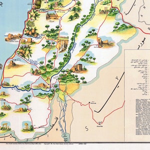 Pictorial Map of Lebanon, Old Lebanon Poster, Lebanon Wall Art, Tourist ...