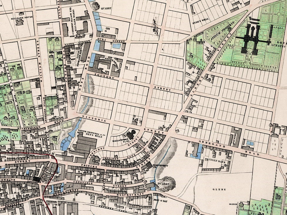 Vintage Map of Dundee Dundee Scotland Dundee Wall Art - Etsy
