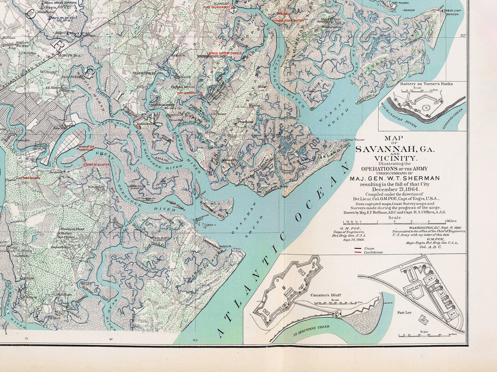 Vintage Map of Savannah Ga Old Savannah Map Savannah | Etsy