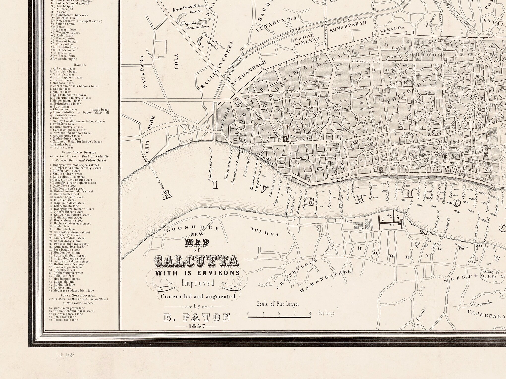 Antique Map of Kolkata Calcutta Wall Map Print India Maps - Etsy Australia