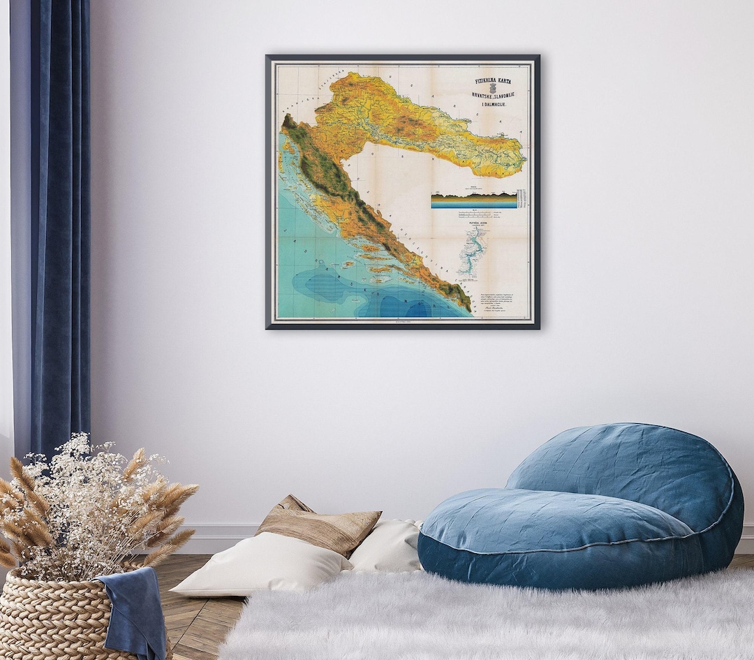 Vintage Croatia Map Print: Kingdom of Dalmatia, 1900 - Etsy