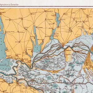 Danube River Delta Map Print: Romania, Vintage Wall Art - Etsy