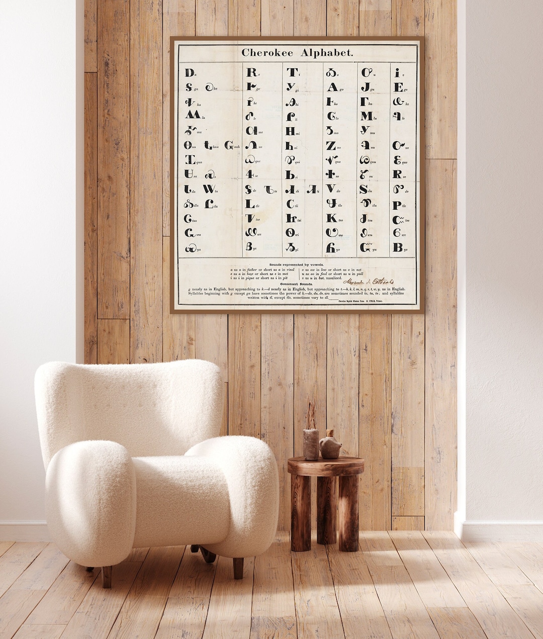 Cherokee Alphabet Print, Cherokee Language Syllabary, Native American ...