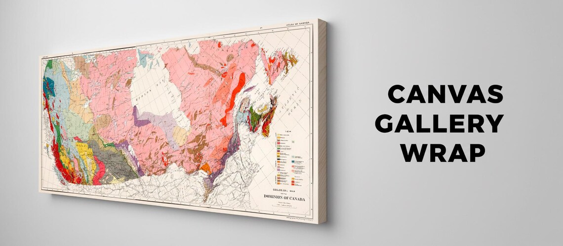 Vintage Geological Map of Canada, 1915 - Fine Art Print - Etsy