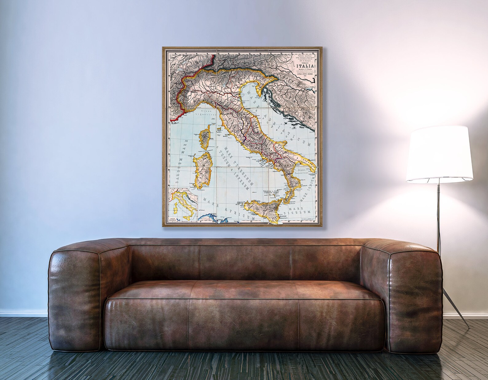 School Map of Italy Antique Italy Map Large Italy Wall Art - Etsy