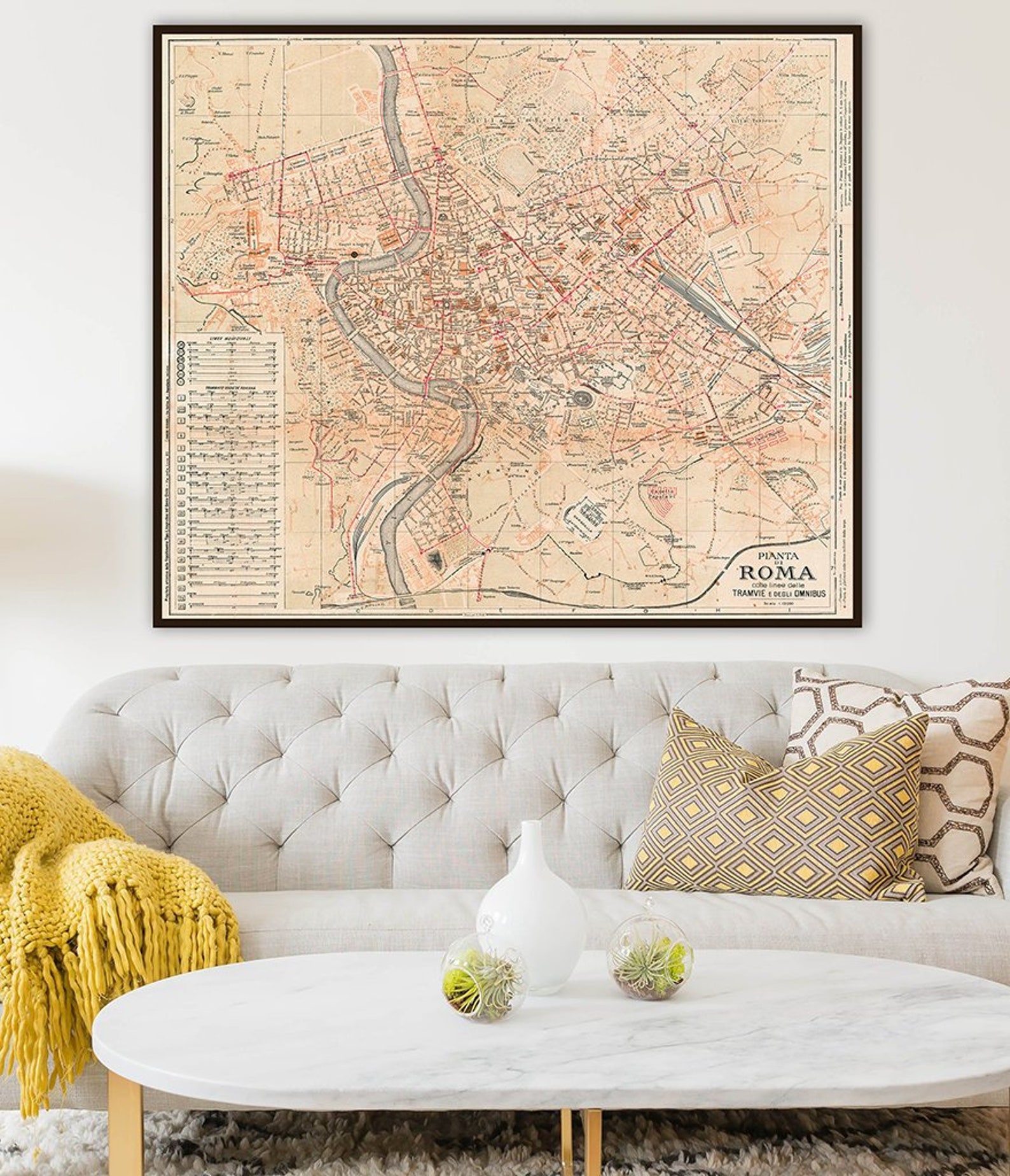 Vintage Map of Rome Transportation Map of Rome Italy Old - Etsy