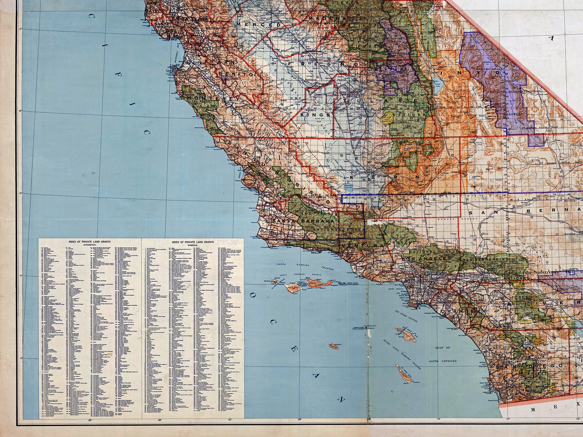 Vintage California wall map historical California map | Etsy
