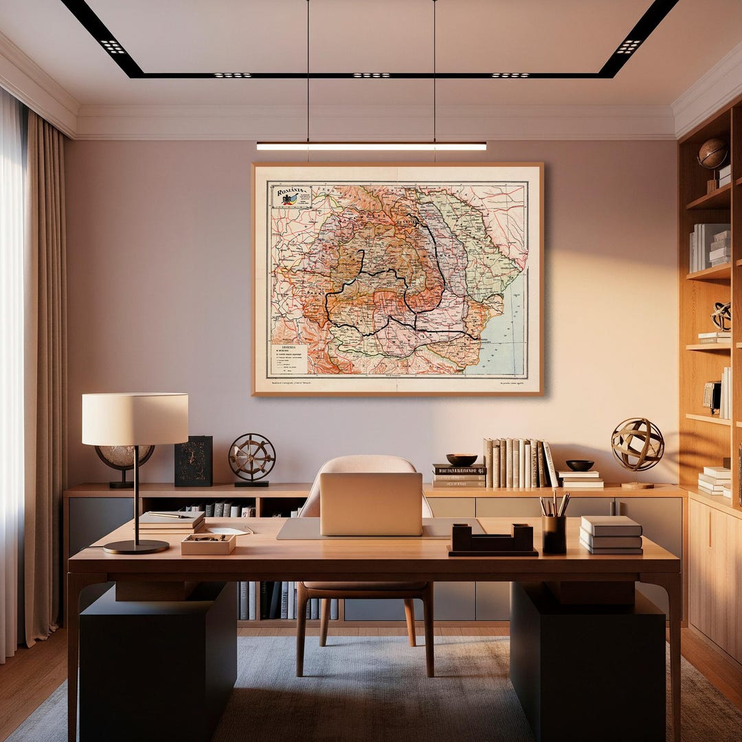 Vintage 1939 Romania Historical Map Art Print - Natural Regions Wall ...