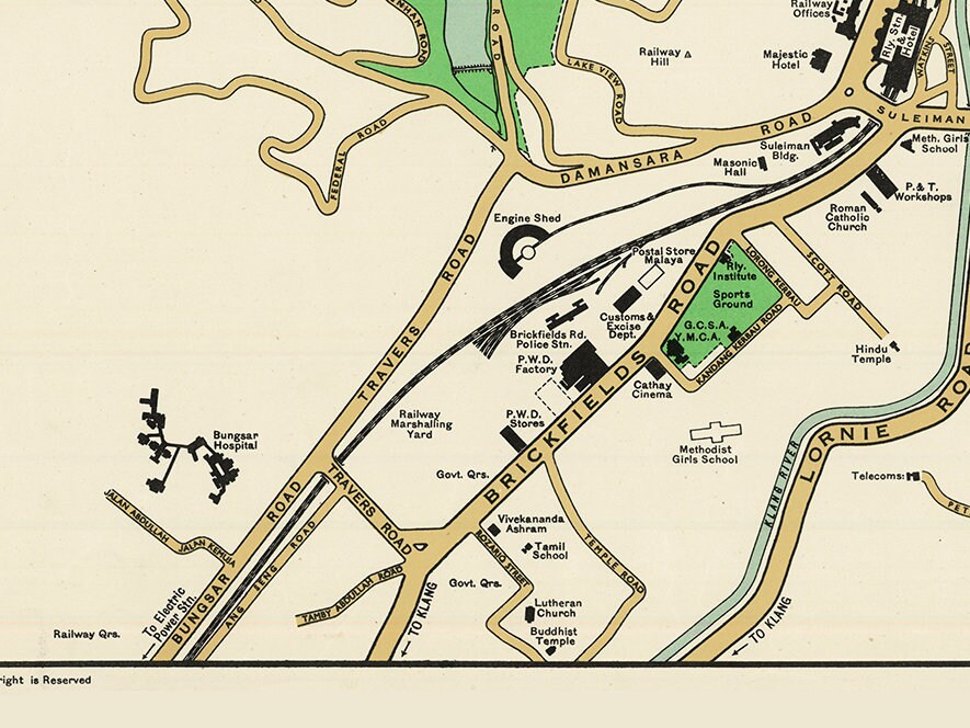 Old Kuala Lumpur Map Vintage Map of Kuala Lumpur Malaysia - Etsy Australia